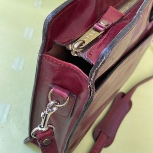 C & C | Bags | Vintage Burgundy Leather Laptop Bag | Poshmark